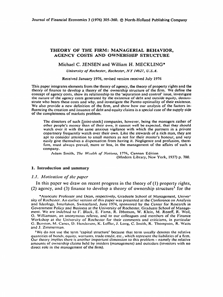 Journal of Financial Economics Volume 3 Issue 4 1976 (Doi 10.1016 ...