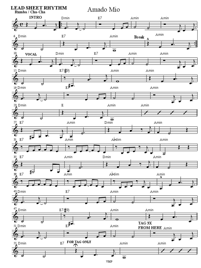 Amado Mio Lead Sheet | PDF