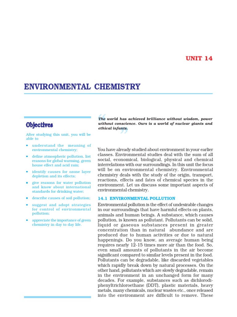 Environmental Chemistry | PDF