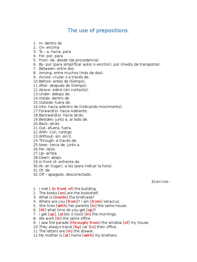 English II - Prepositions | PDF | Career & Growth | Language Arts ...