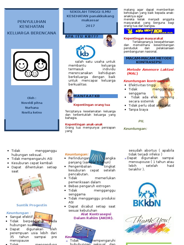 Leaflet Penyuluhan Keluarga Berencana | PDF | Kesehatan Holistik