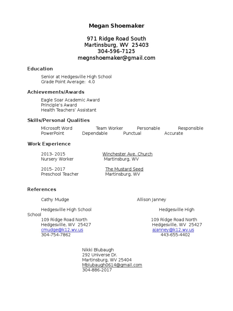 M Shoemaker Resume | PDF