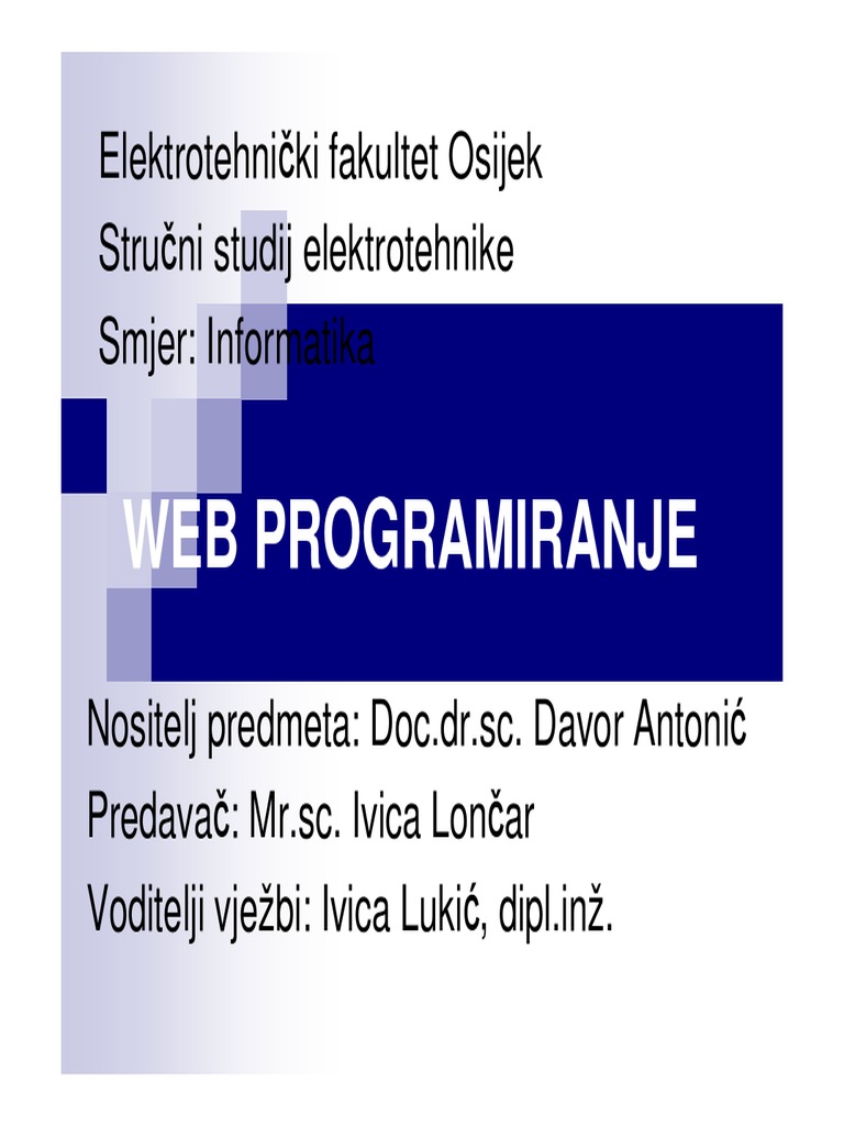Web Programiranje | PDF