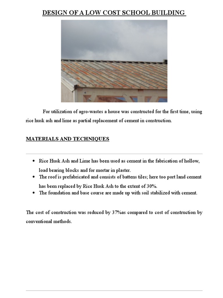 Design of A Low Cost School Building | PDF | Masonry | Precast Concrete