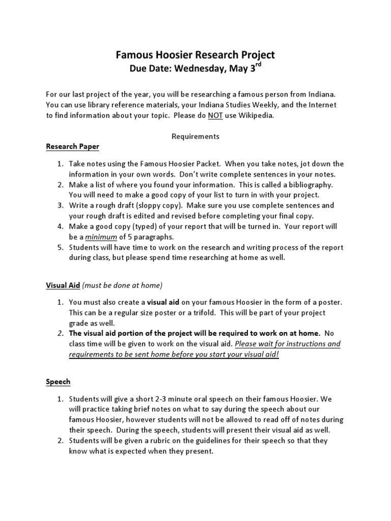 Famous Hoosier Project | PDF | Cognition | Communication