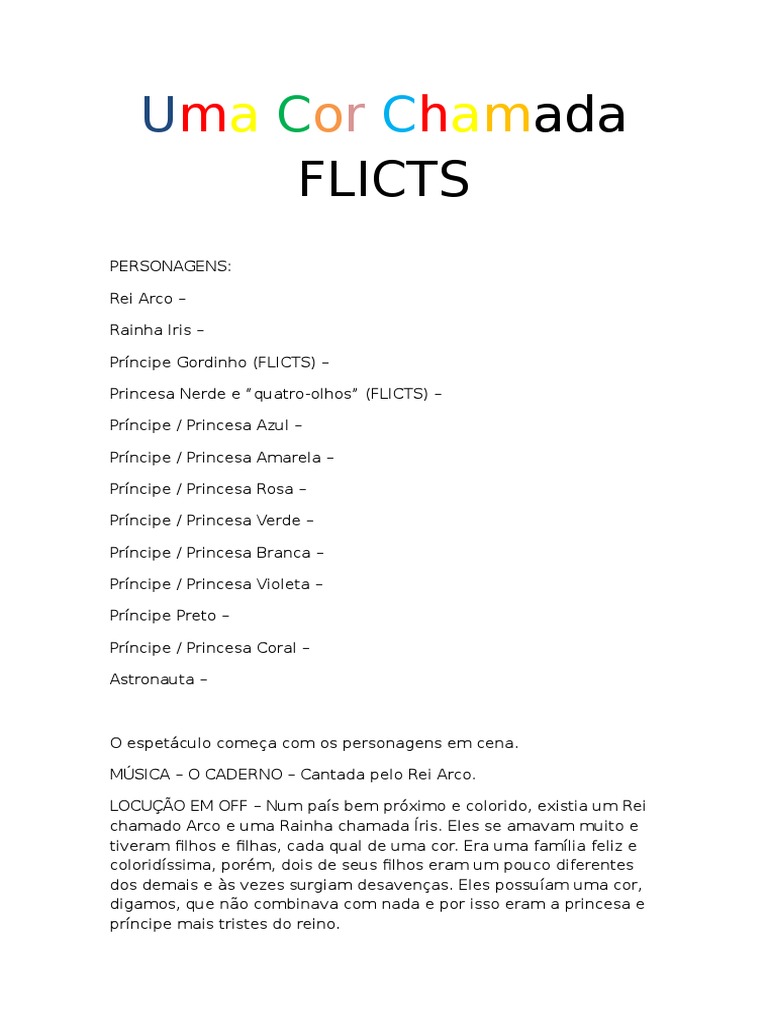 Uma Cor Chamada FLICTS | PDF | Príncipe | Vermelho