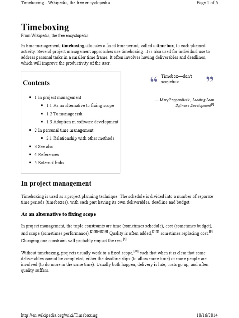 Agile - Timeboxing | PDF | Planning | Industries