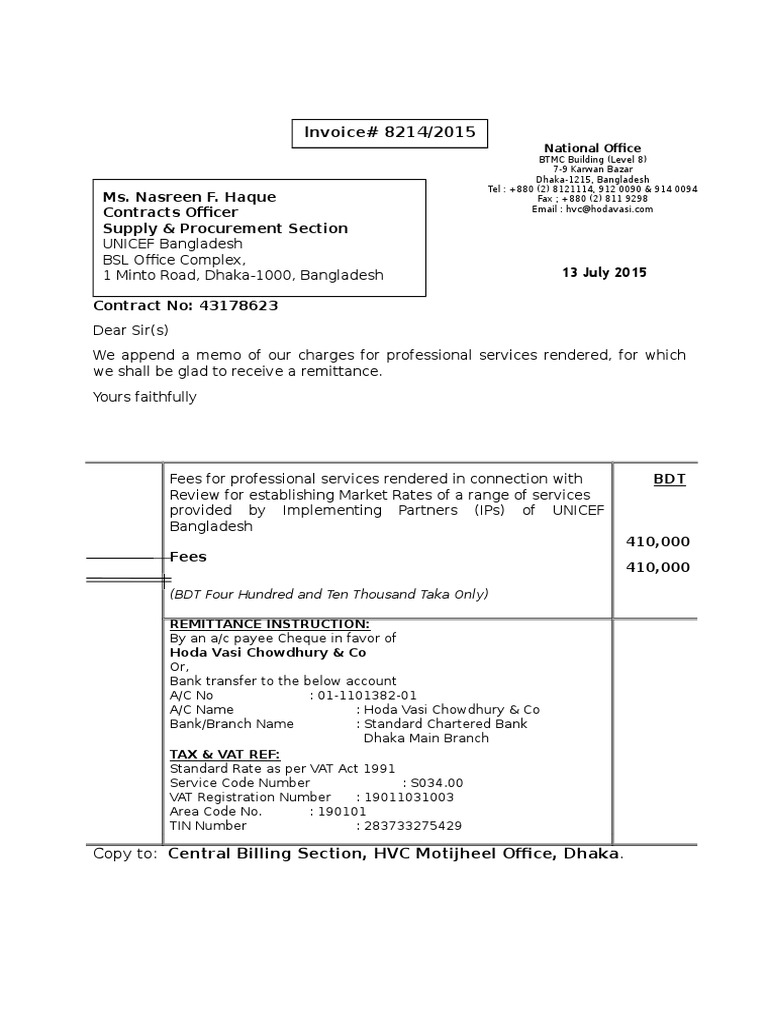Invoice Unicef | PDF
