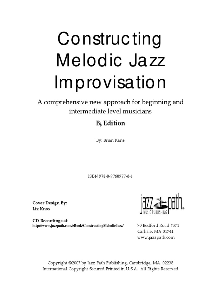 Constructing Melodic Jazz Improvisation Pdf Harmony Jazz