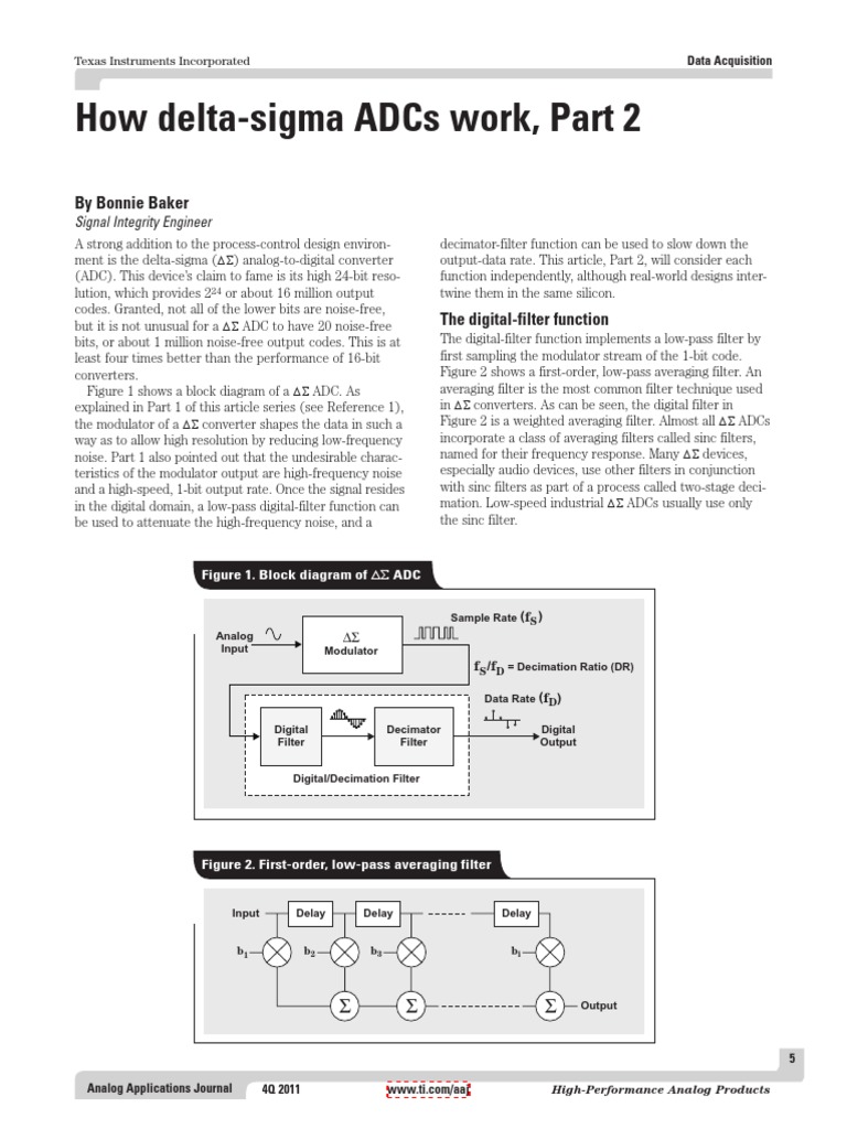 The Digital-Decimation Filter PDF | PDF | Analog To Digital Converter ...