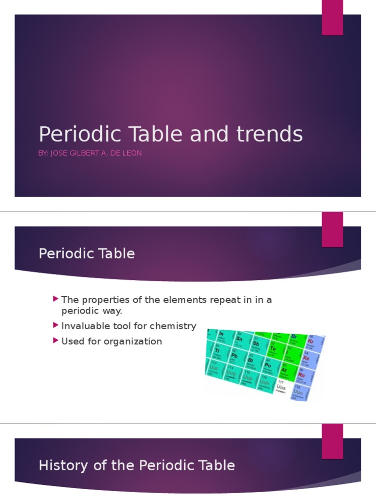 Periodic Table and Trends | PDF | Ion | Periodic Table