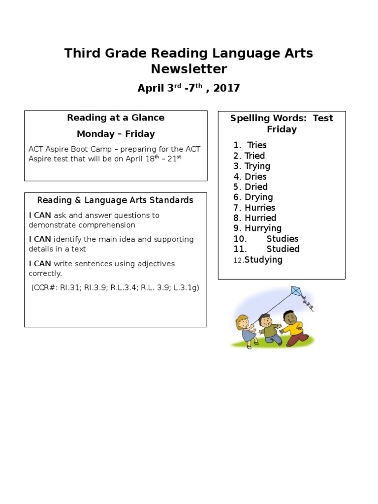 Third Grade Reading Newsletter: April 2017 | PDF | Career & Growth ...