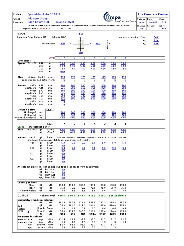 RCC51 Column Load Take-Down Design | Download Free PDF | Building ...