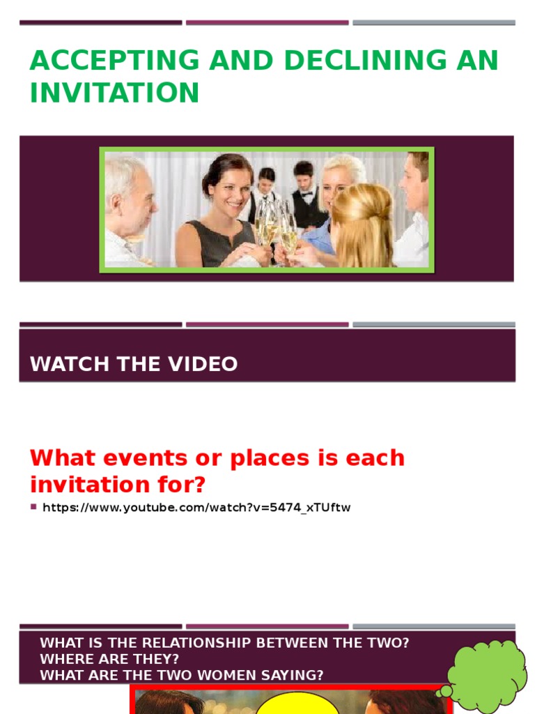 Accepting and Declining An Invitation | PDF | Leisure