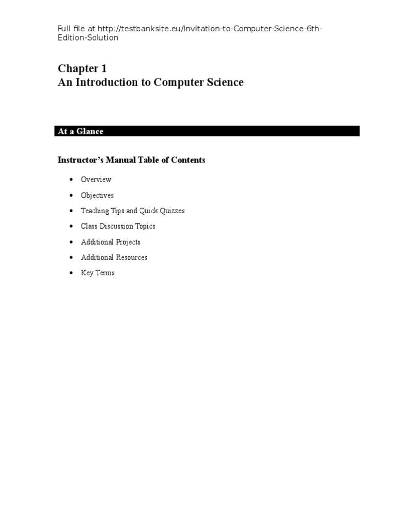 Invitation To Computer Science 6th Edition Solution | PDF | Algorithms | Computer Program