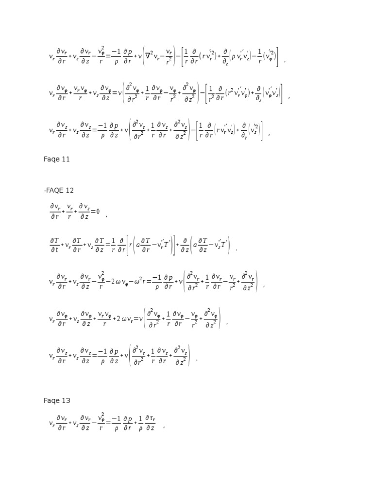Fluid Dynamics Equations and Analysis | PDF