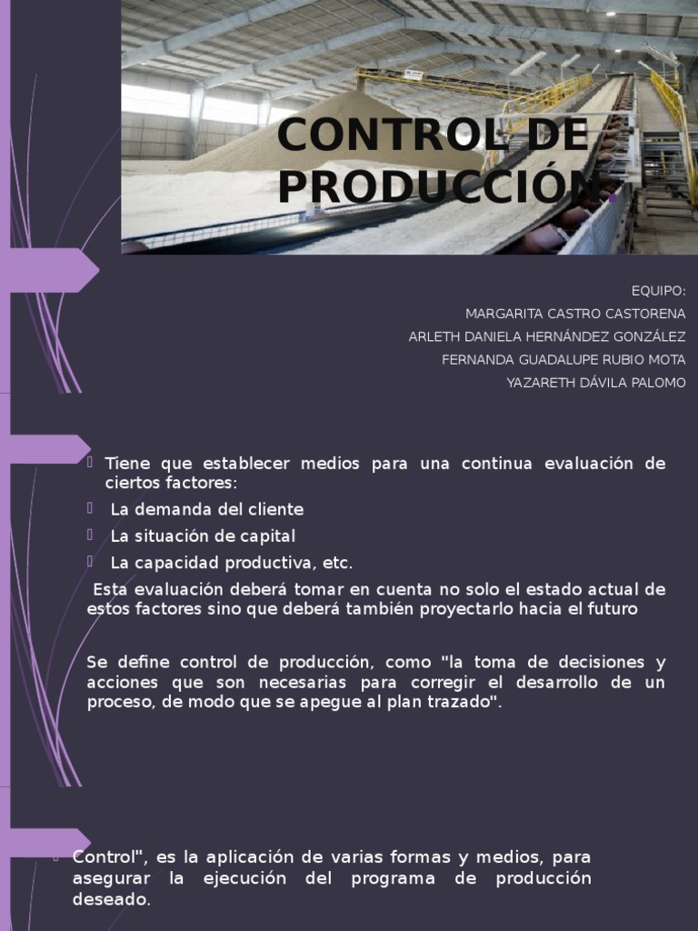 Control de Producción: Estrategias y Funciones | PDF | Planificación ...