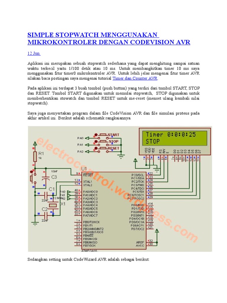 Simple Stopwatch Menggunakan Mikrokontroler Dengan Codevision Pdf