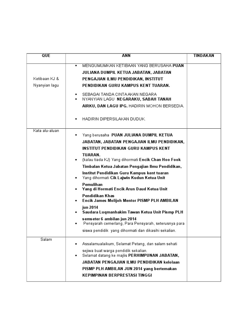 PERHIMPUNAN JABATAN PENGAJIAN ILMU PENDIDIDKAN IPG KENT TUARAN | PDF