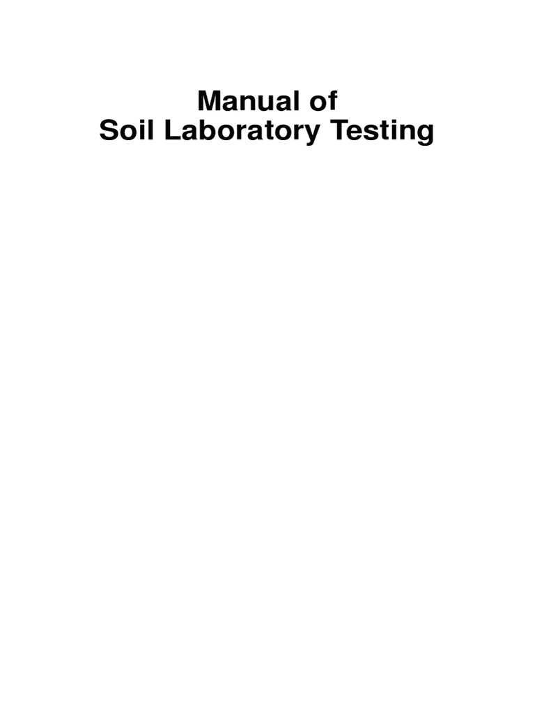 Manual of Soil Laboratory Testing Volumme 3 | PDF | Stress (Mechanics ...