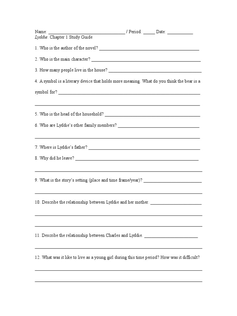 Lyddie CH 1 SG | PDF | General Fiction