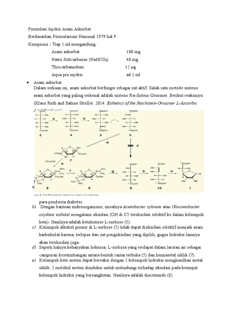 Formulasi Injeksi Asam Askorbat | PDF | Memasak, Makanan, & Anggur