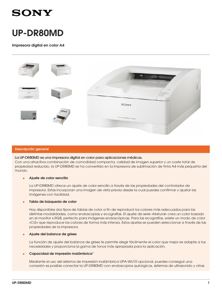 Sony Up Dr80md | PDF | Impresora (Computación) | Color