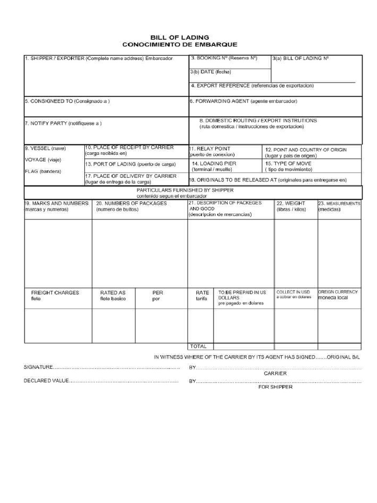Conocimiento de Embarque | PDF