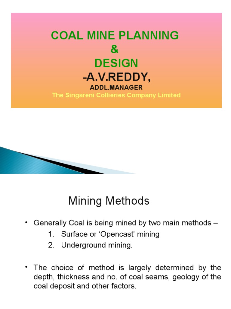 181089468-Mine-Planning-Design.ppt | Coal Mining | Mining | Free 30-day ...