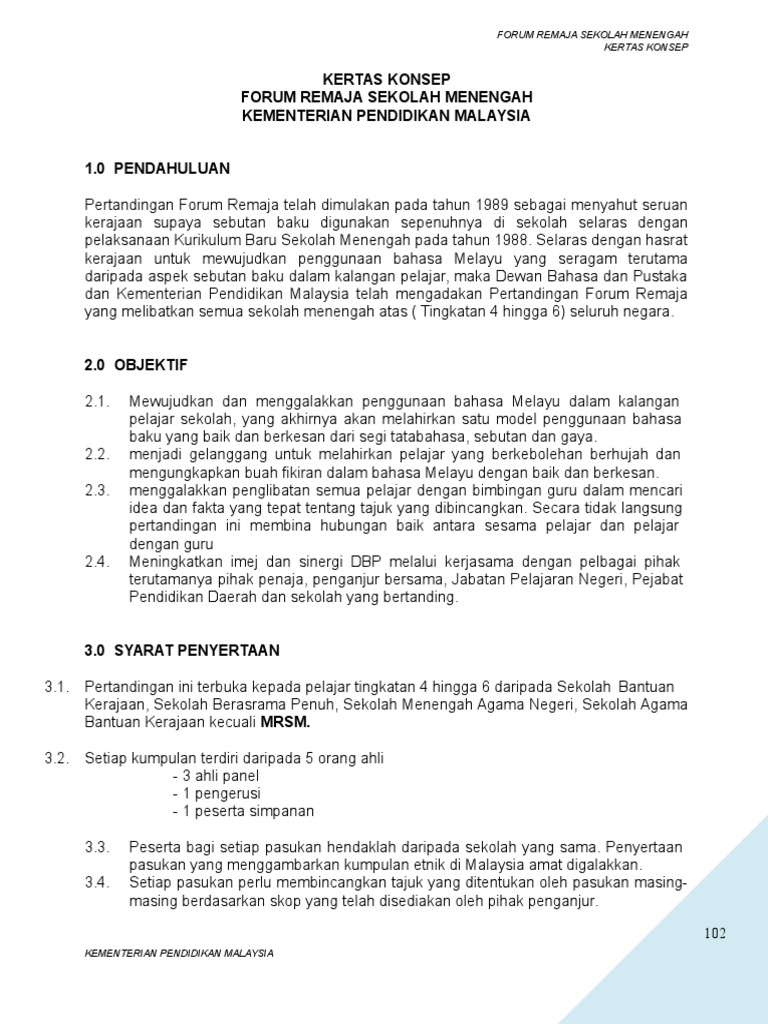 3.1 Kertas Konsep Forum Remaja | PDF