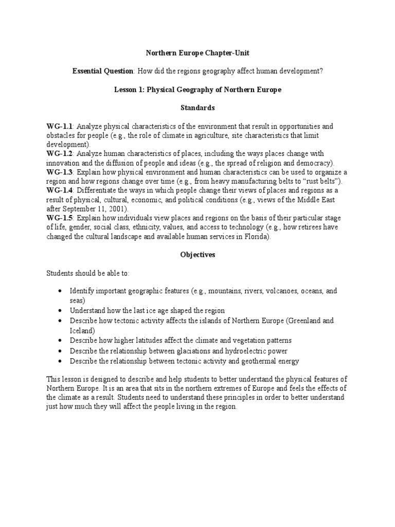 Northern Europe Geography Unit | PDF | Vikings | Geography
