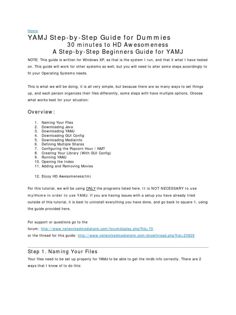 YAMJ Instructions | PDF | Library (Computing) | Computer File