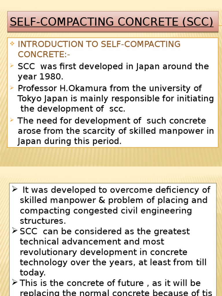 Self Compacting Concrete SCC | PDF | Building Technology | Concrete