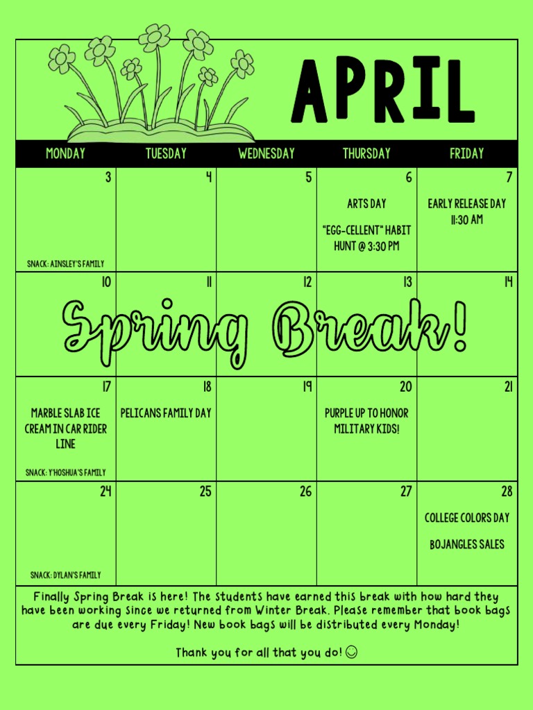 April Calendar | PDF