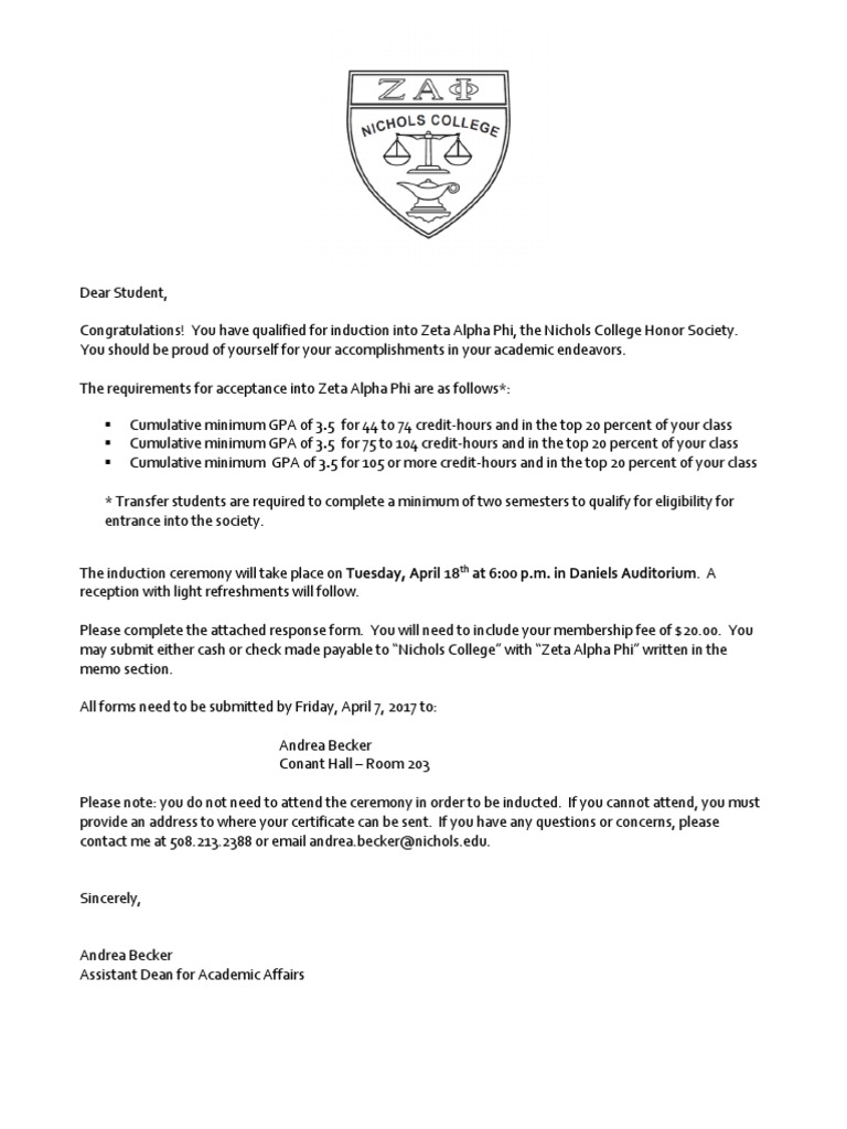 Zap Invitation Letter 2017 | PDF