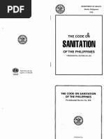 PD 856 - Code On Sanitation of The Philippines | PDF | Foods | Hand Washing