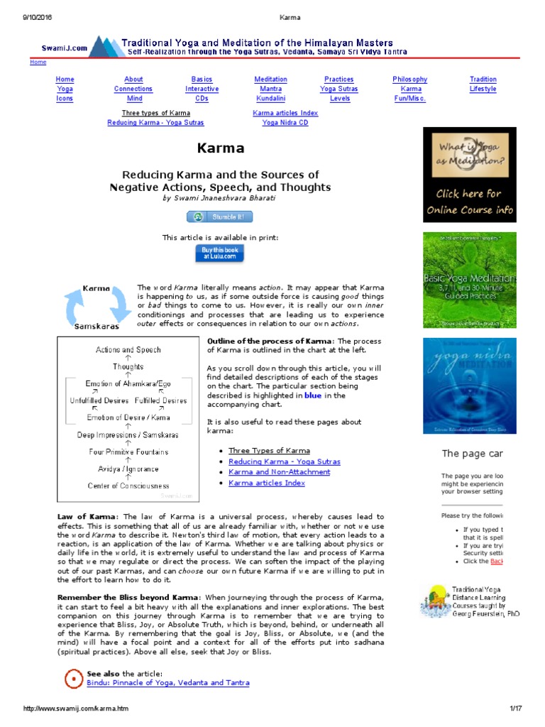 Karma Reducing Karma And The Sources Of Negative Actions Speech And
