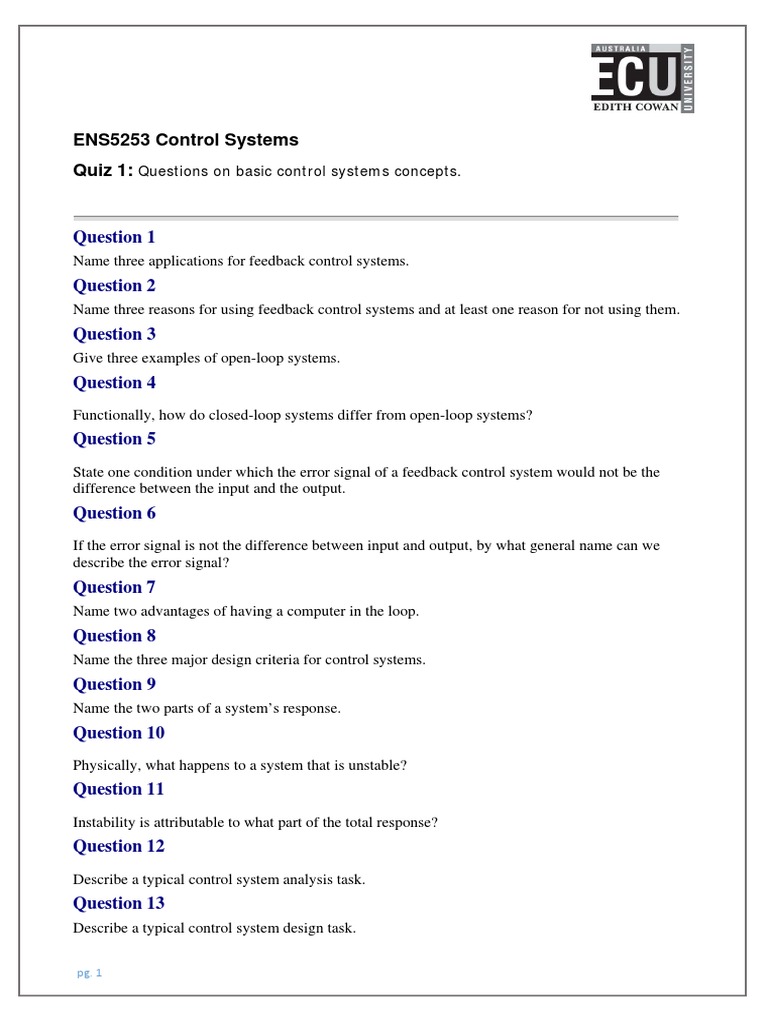 ENS5253 Chapter-1 Review Questions - Quiz-1 | PDF