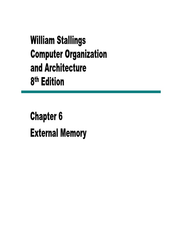William Stallings Computer Organization and Architecture 8 Edition | PDF | Disk Storage | Cd Rom