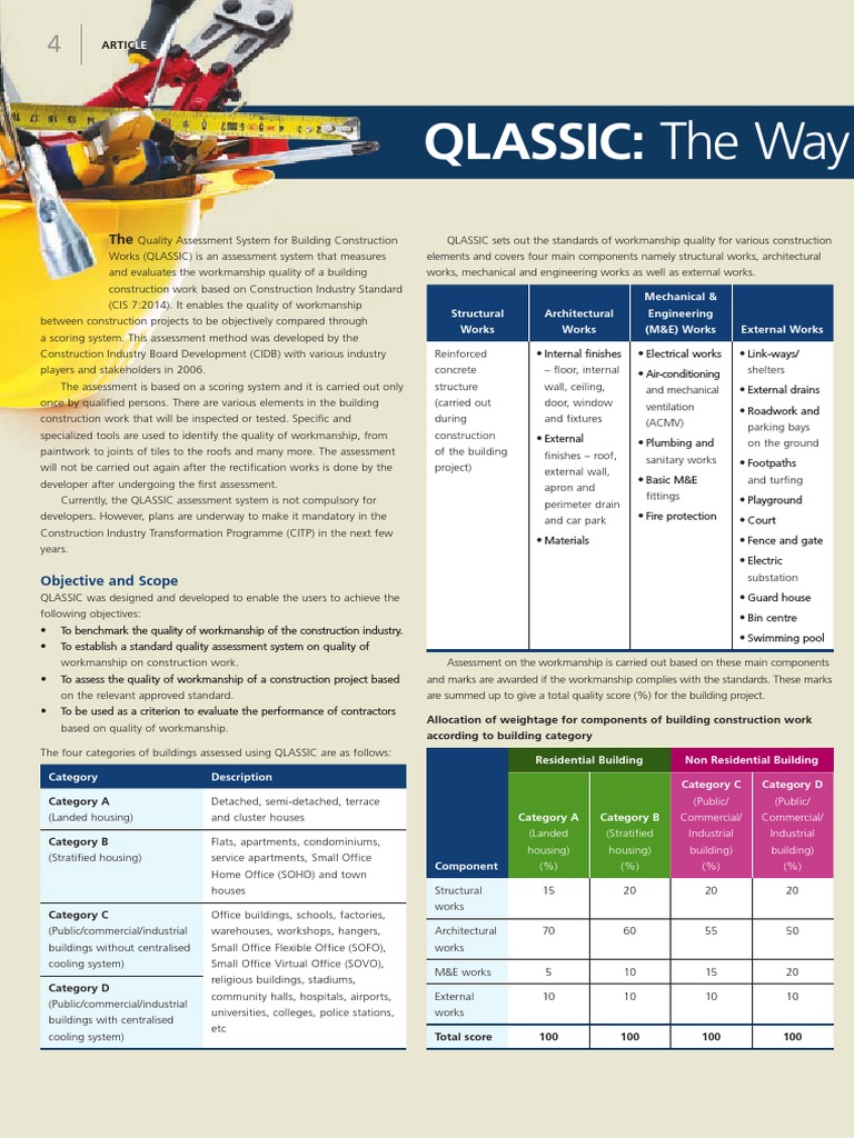 QLASSIC Building Quality Assessment Guide | PDF | Wall | Educational Assessment