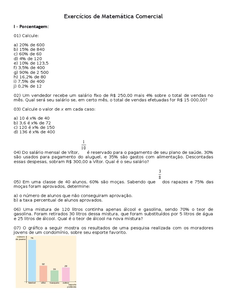 Exercícios de Matemática Comercial | PDF