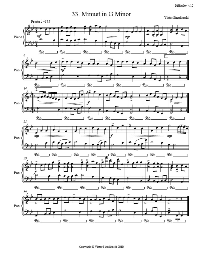 Minuet in G Minor | PDF | Musical Forms | Music Technology