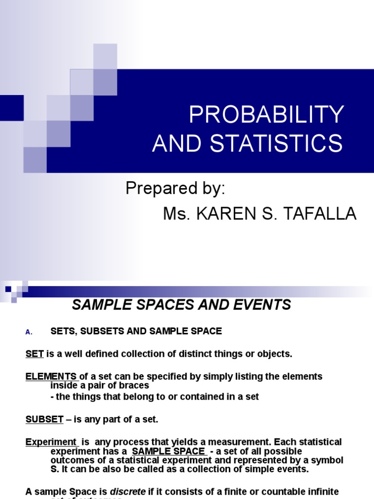 Prob Stat | PDF | Set (Mathematics) | Statistics