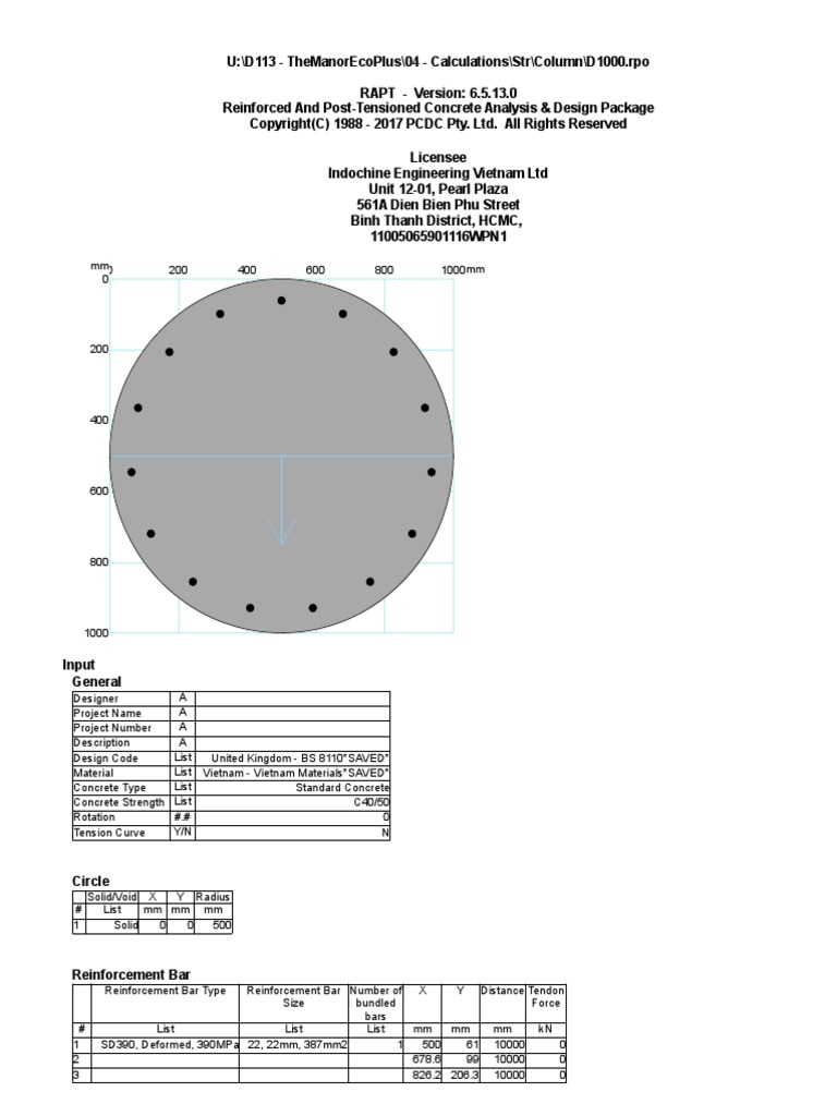 Rapt Manual Design Round Column | PDF
