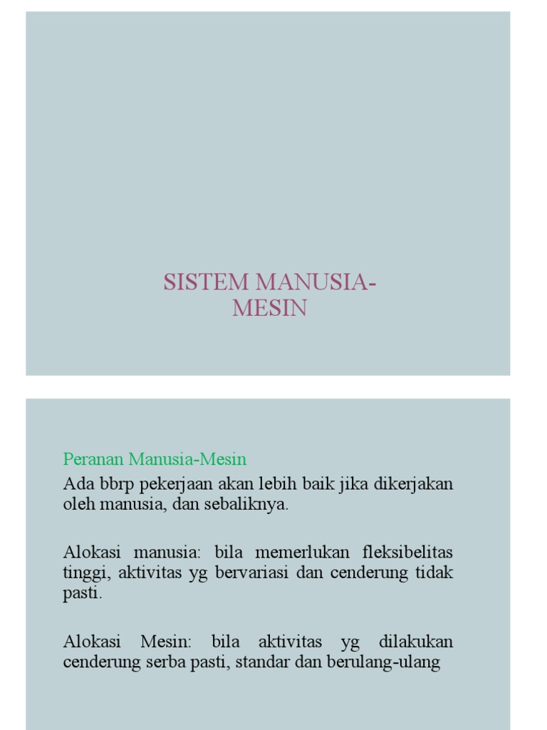 Sistem Manusia-Mesin PDF | PDF