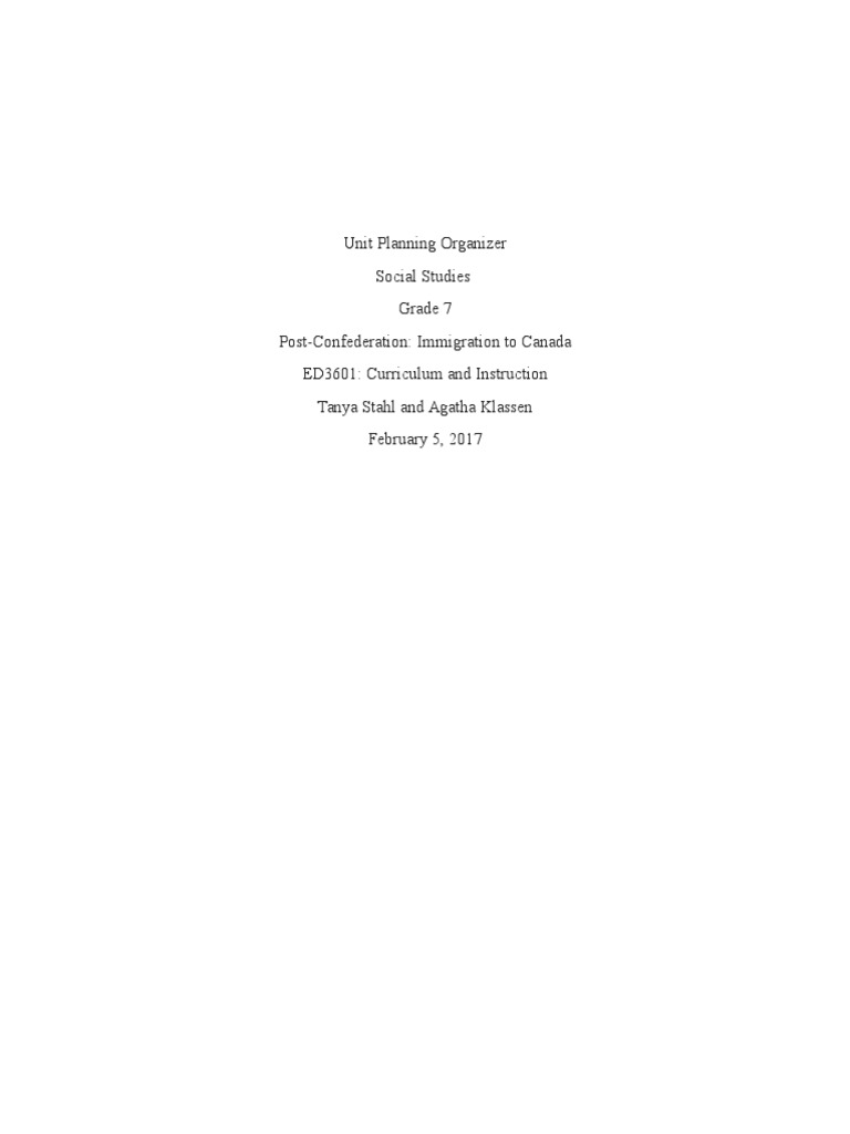 Unit Planning Organizer | PDF