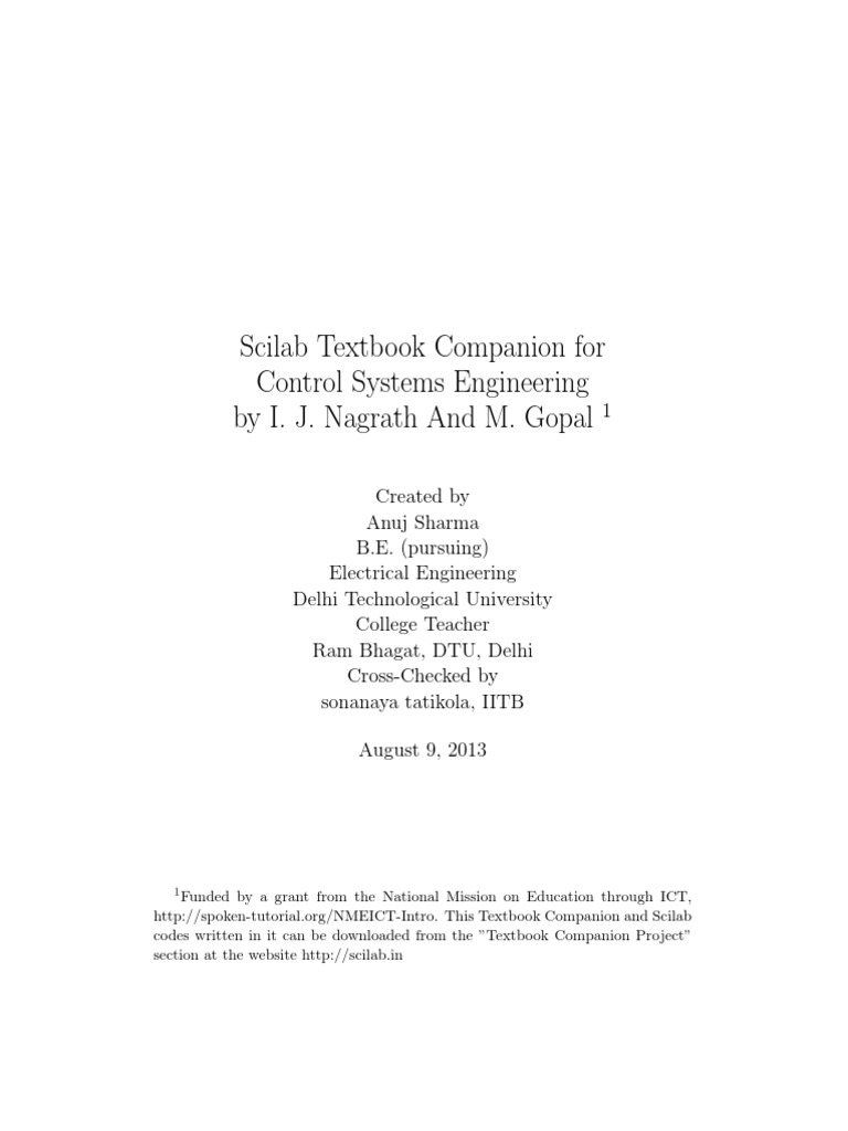 Control Systems Engineering - I. J. Nagrath and M. Gopal PDF | PDF ...