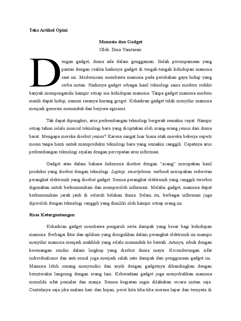 Teks Artikel Opini | PDF