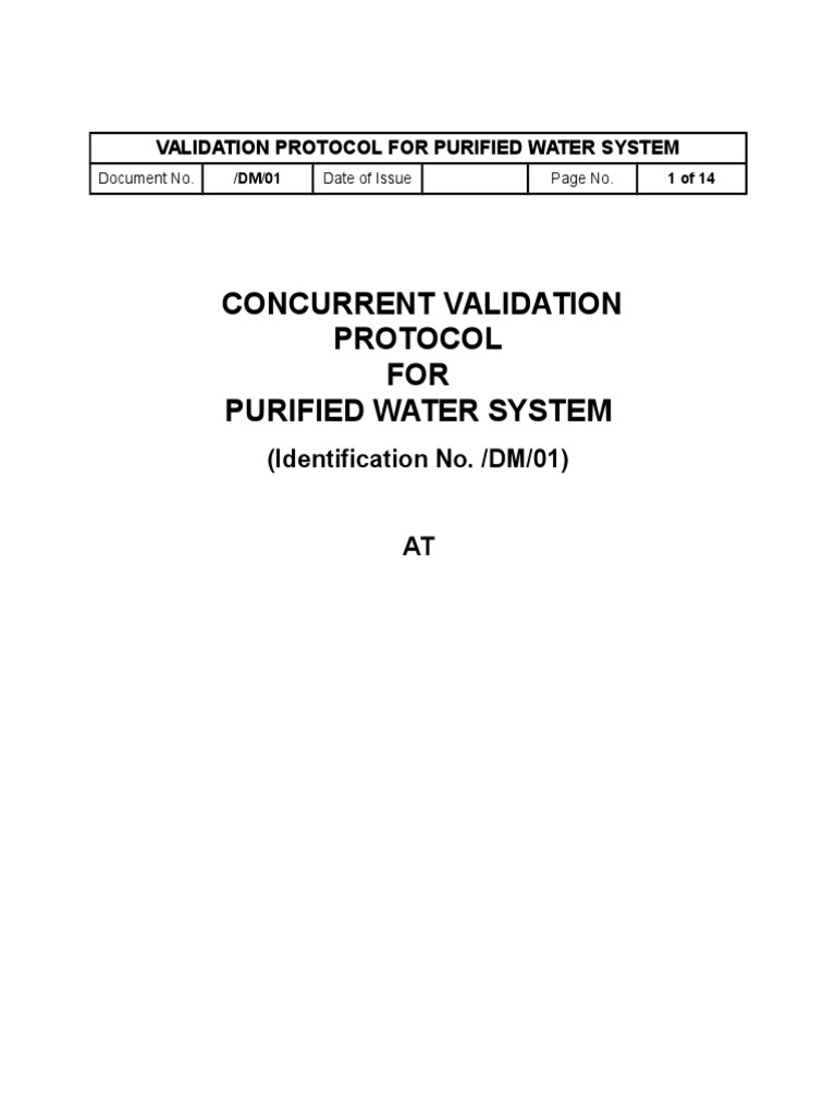 Water Sys Protocol | PDF | Verification And Validation | Water Purification