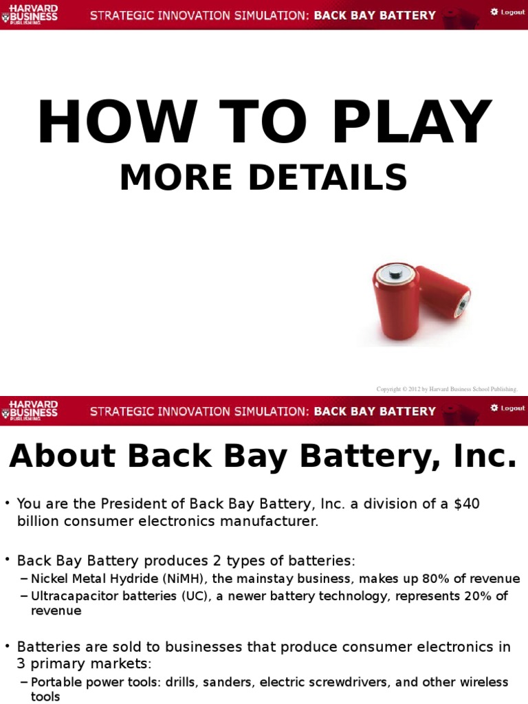 Back Bay Battery - How To Play | PDF | Rechargeable Battery | Battery ...
